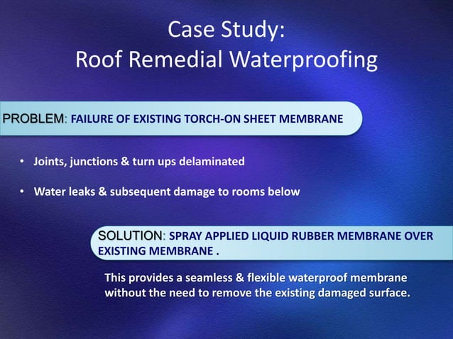 Remedial Rooftop Waterproofing Systems | PPT