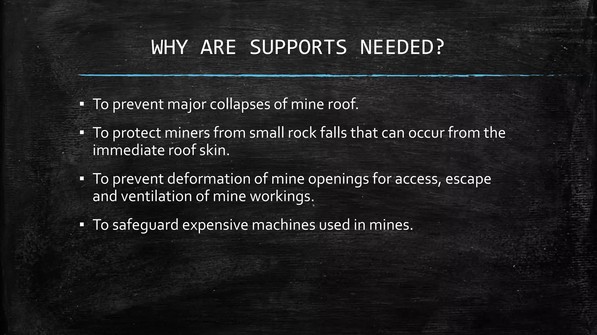 Roof supports in coal mines | PPTX
