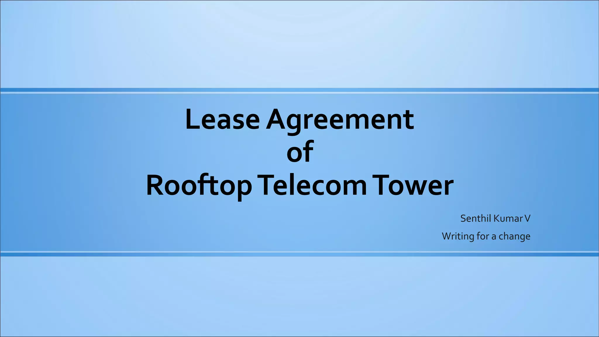Leasing Rooftop for Telco Towers | PPT