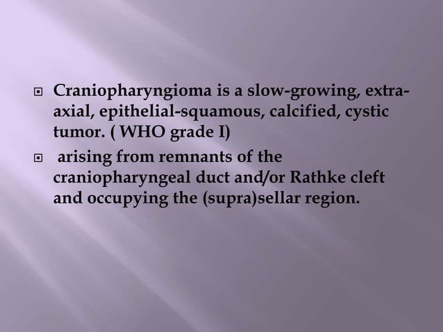 craniopharyngioma | PPTX | Ear, Nose and Throat Conditions | Diseases ...
