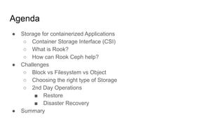 Rook: Storage for Containers in Containers – data://disrupted® 2020 | PPT