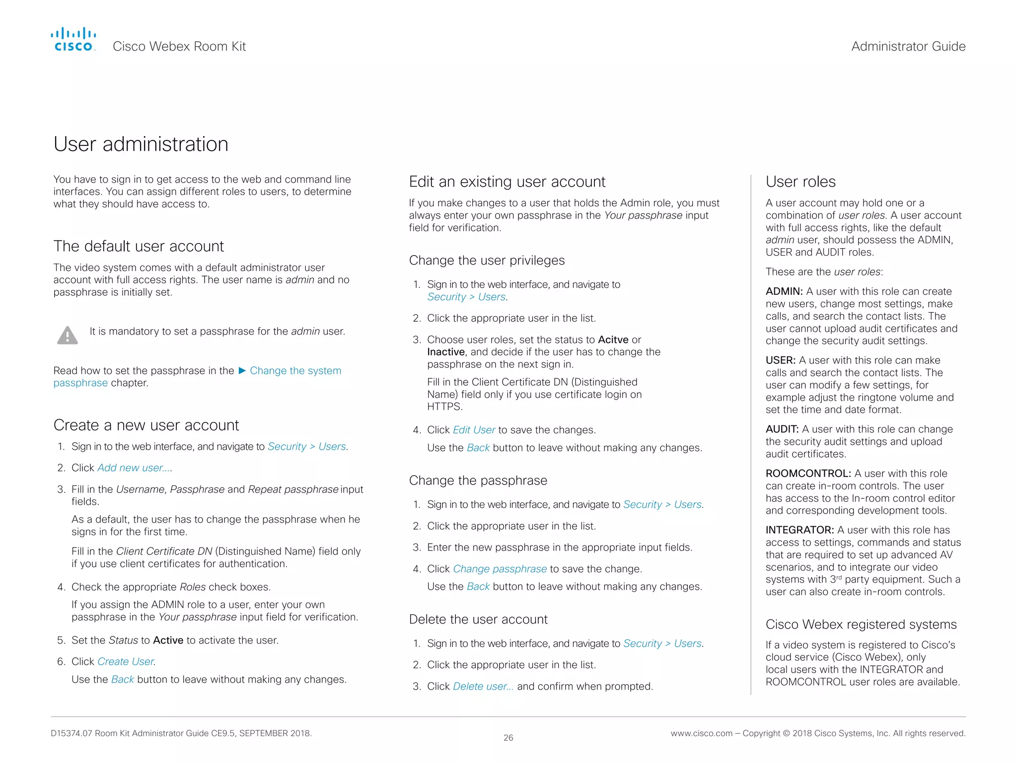 Room kit-administrator-guide-ce95 | PDF