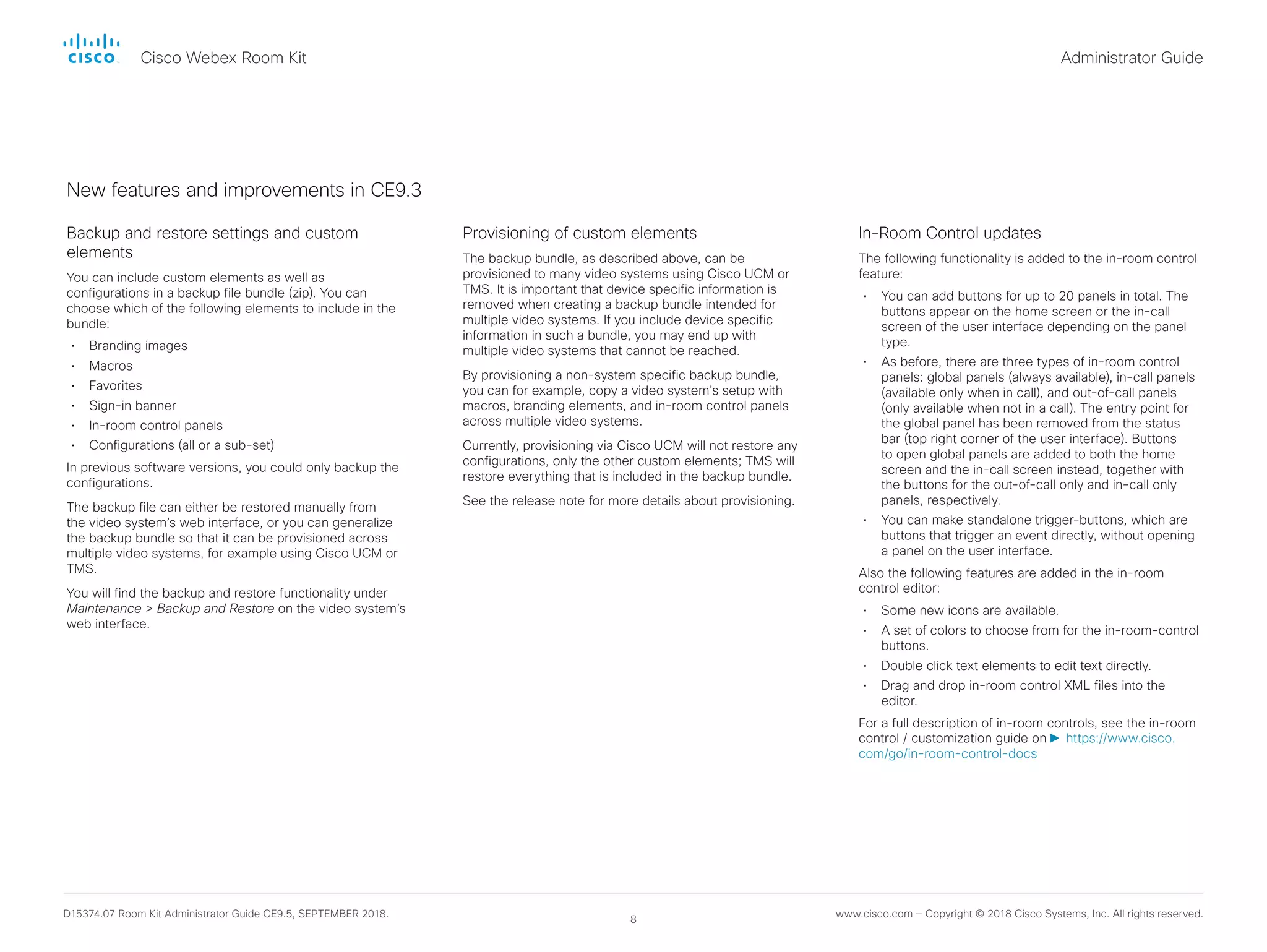 Room kit-administrator-guide-ce95 | PDF