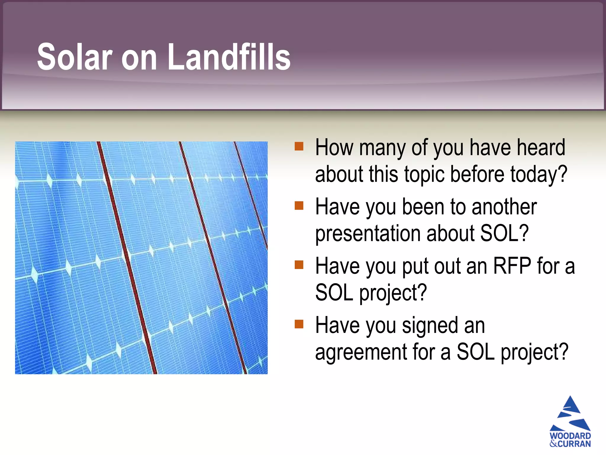 Solar on Landfills - Trash or Treasure | PPT