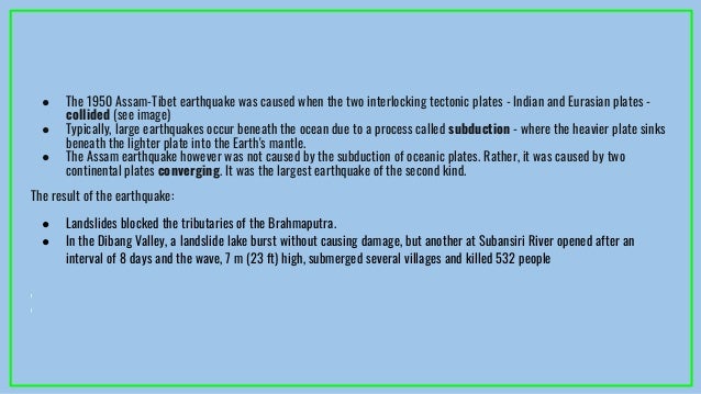 Disaster and mitigation - Assam Tibet earthquake 1950 | PPTX