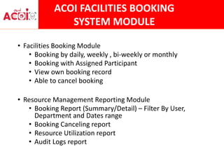 Room and facility booking system | PPTX