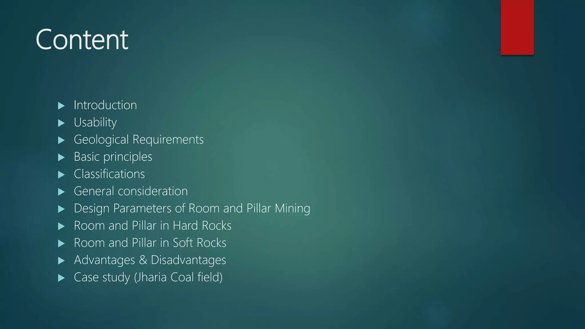 Room & Pillar Mining Method | PPTX