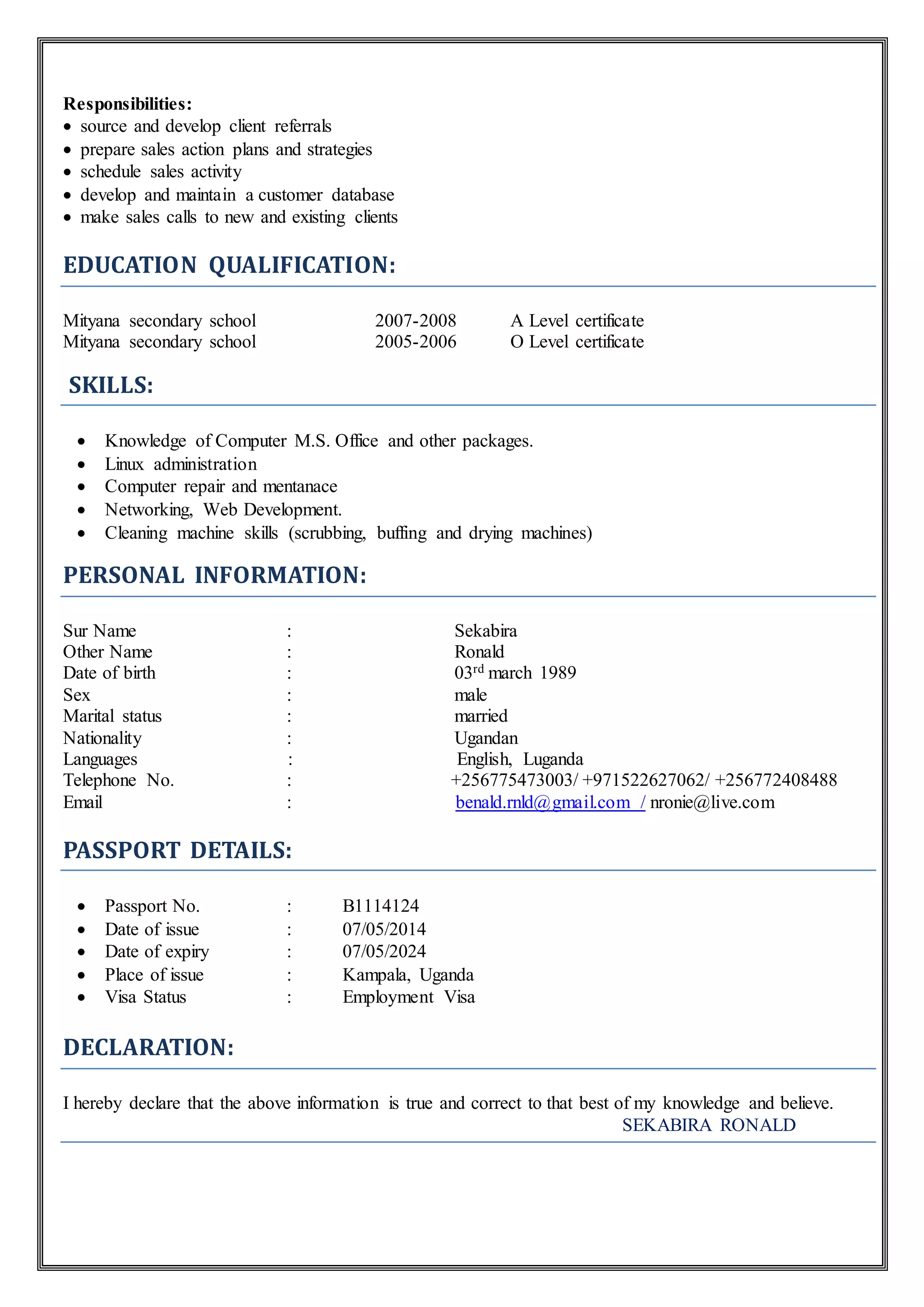 Room attendant | DOCX