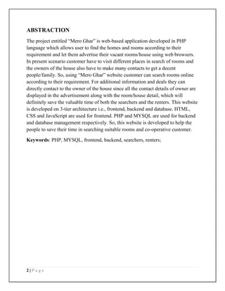 Room finder management system project report.pdf