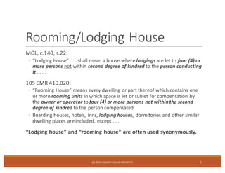 Massachusetts Rooming House License | PPT