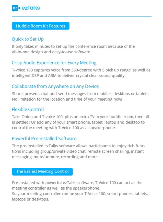 ezTalks Video Conferencing Room Solution | PDF