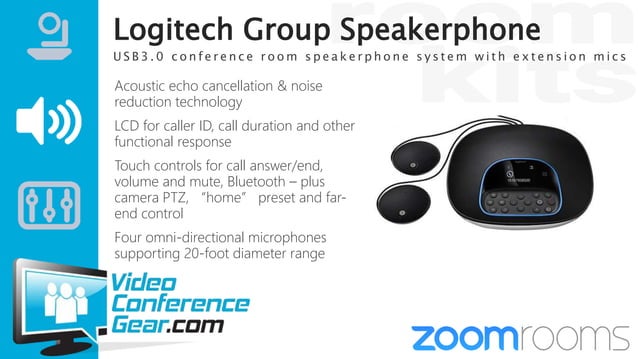 Zoom Rooms kit for large conference room with Logitech | PPT