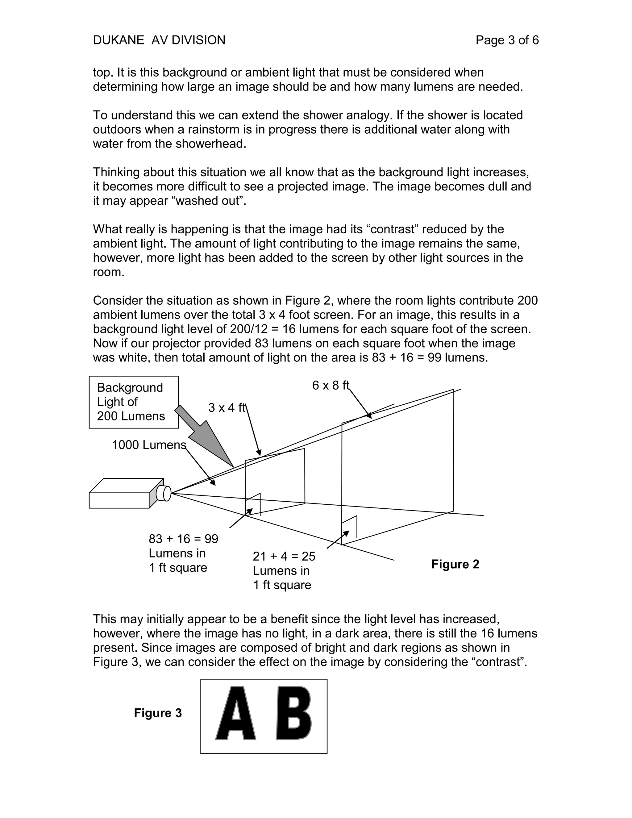 Room light levels and projection | PDF
