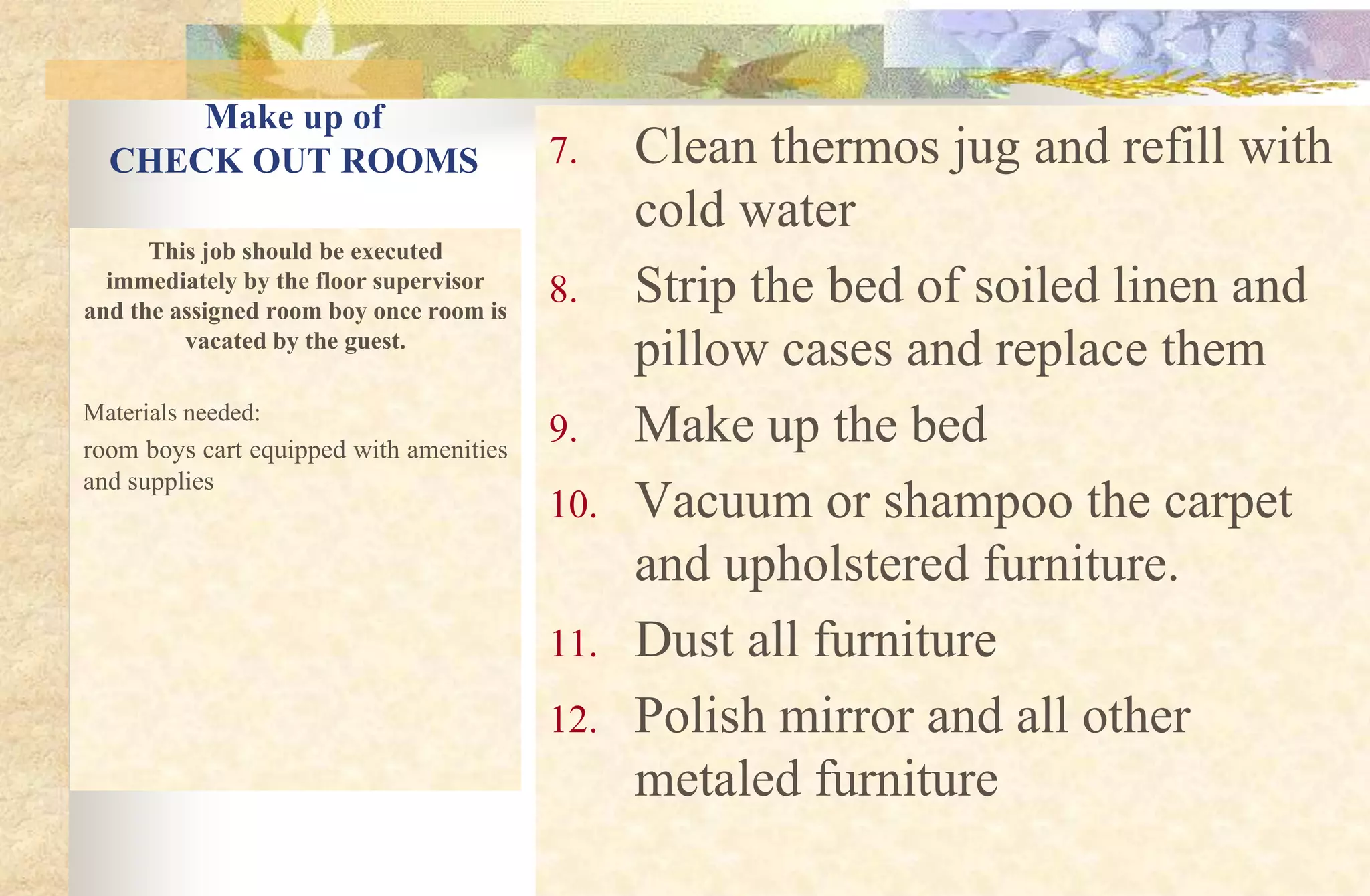 Room make up procedure | PPTX