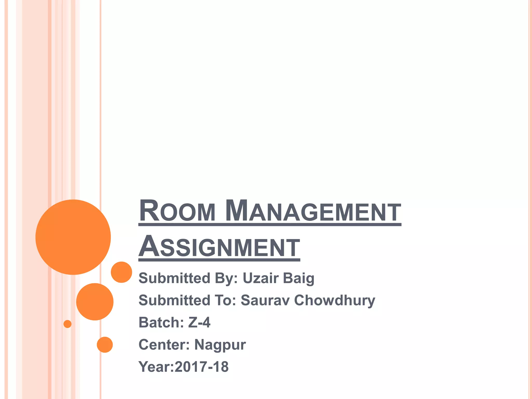Frankfinn Hospitality Room Management Assignment Task 1 | PPTX