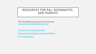 Roommate Confrontation and Mediation at UE | PPTX