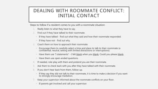 Roommate Confrontation and Mediation at UE | PPT