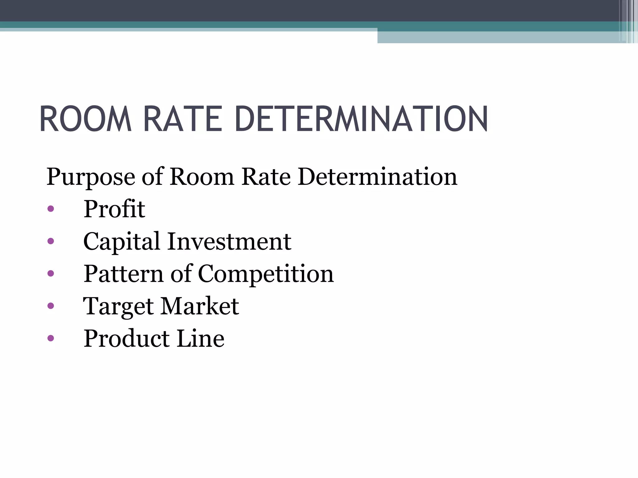 Room rate.determination | PPT