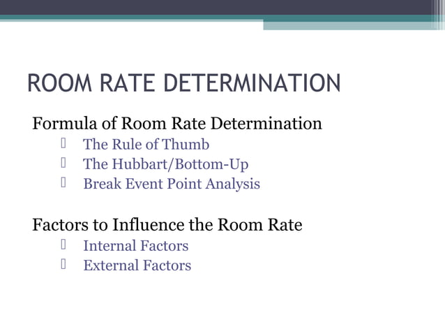 Room rate.determination | PPT
