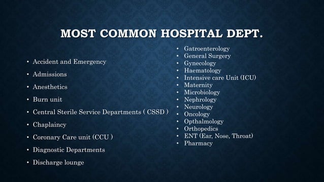 Rooms and departments in hospitals and their sterilization.pptx ...