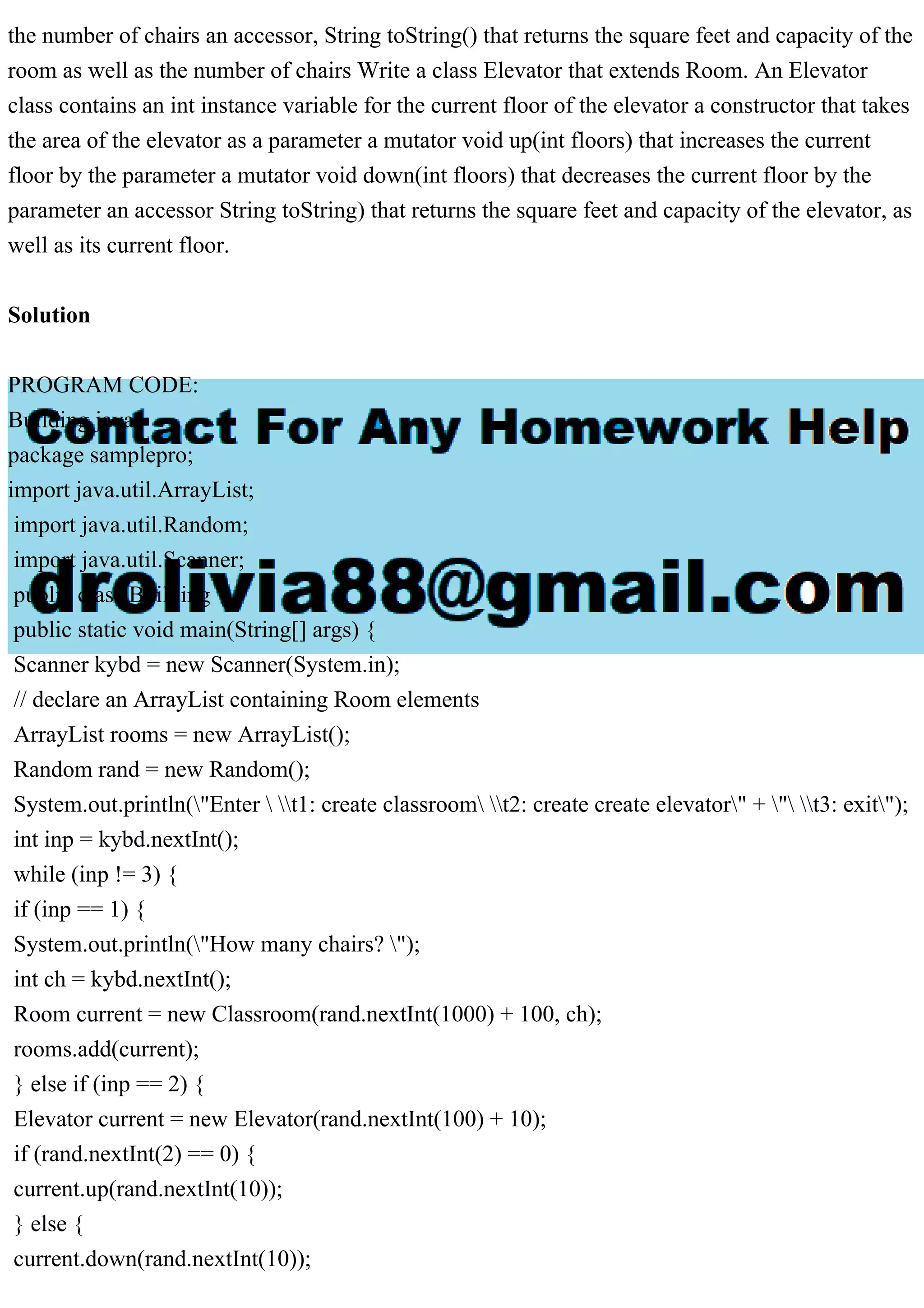 Rooms and MoreCan you please help me the JAVA programLabInherit.pdf