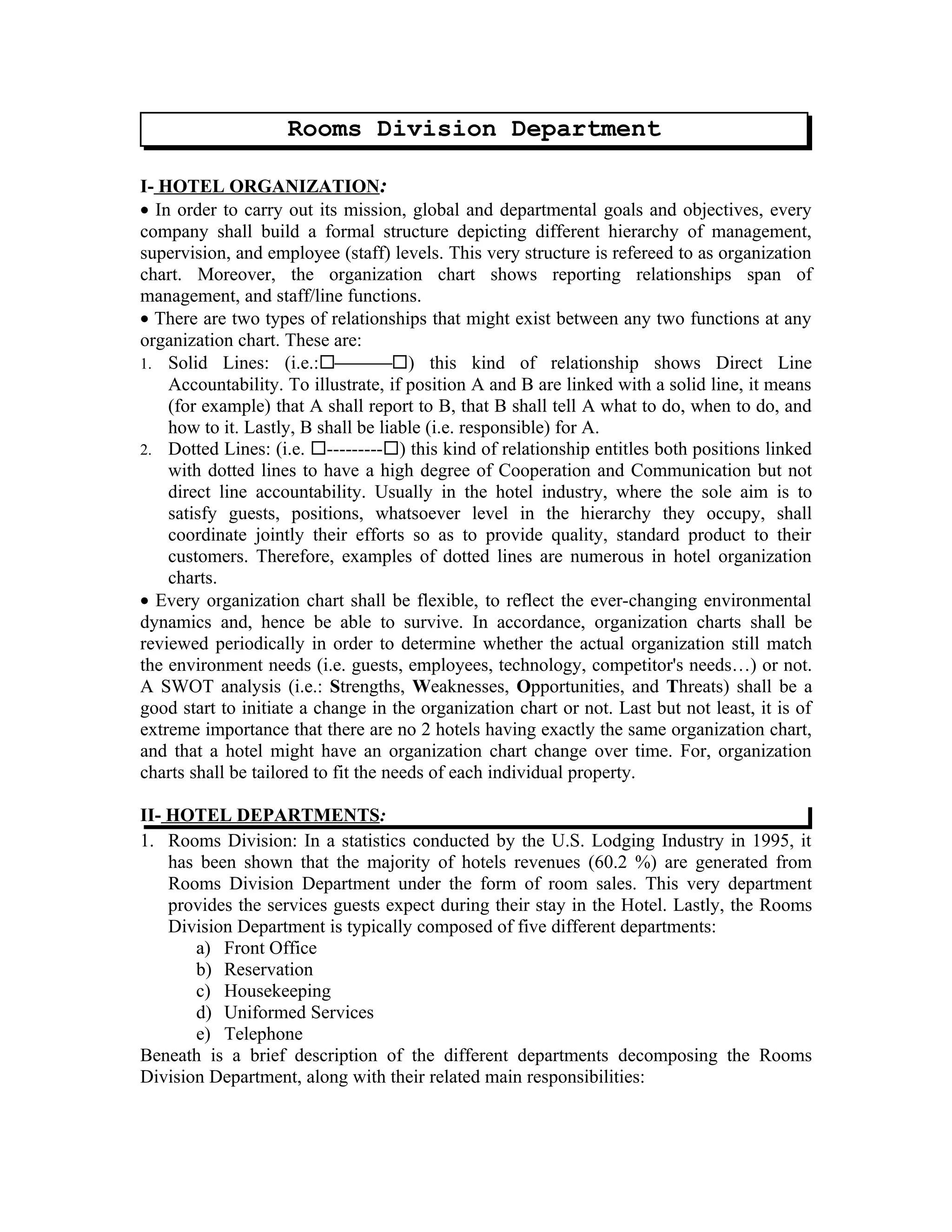 Rooms Division Department Doc
