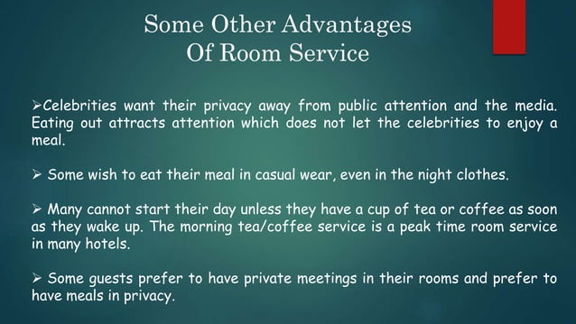 Room service | PPTX