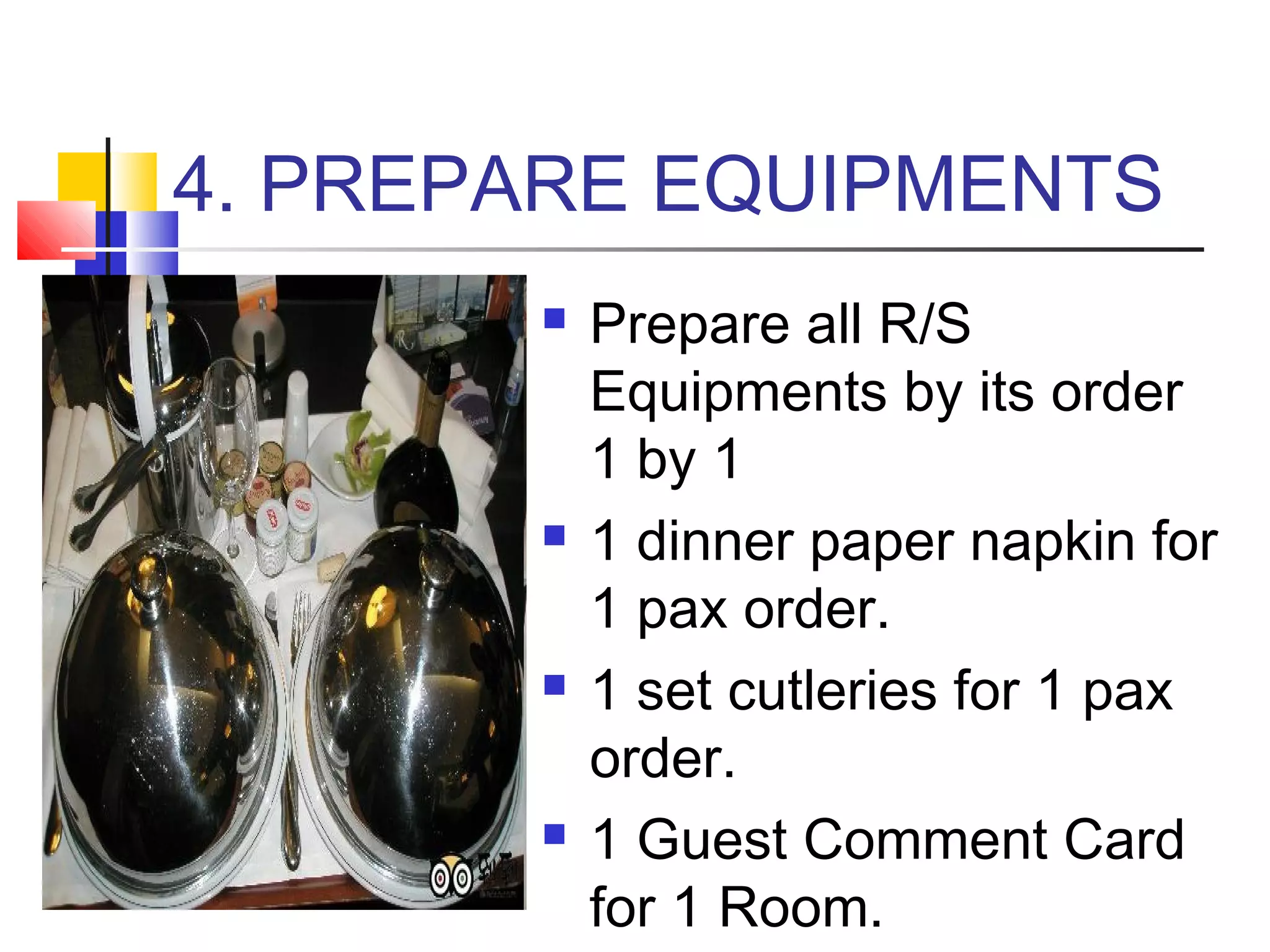 Sequence of Service Room Service | PPT