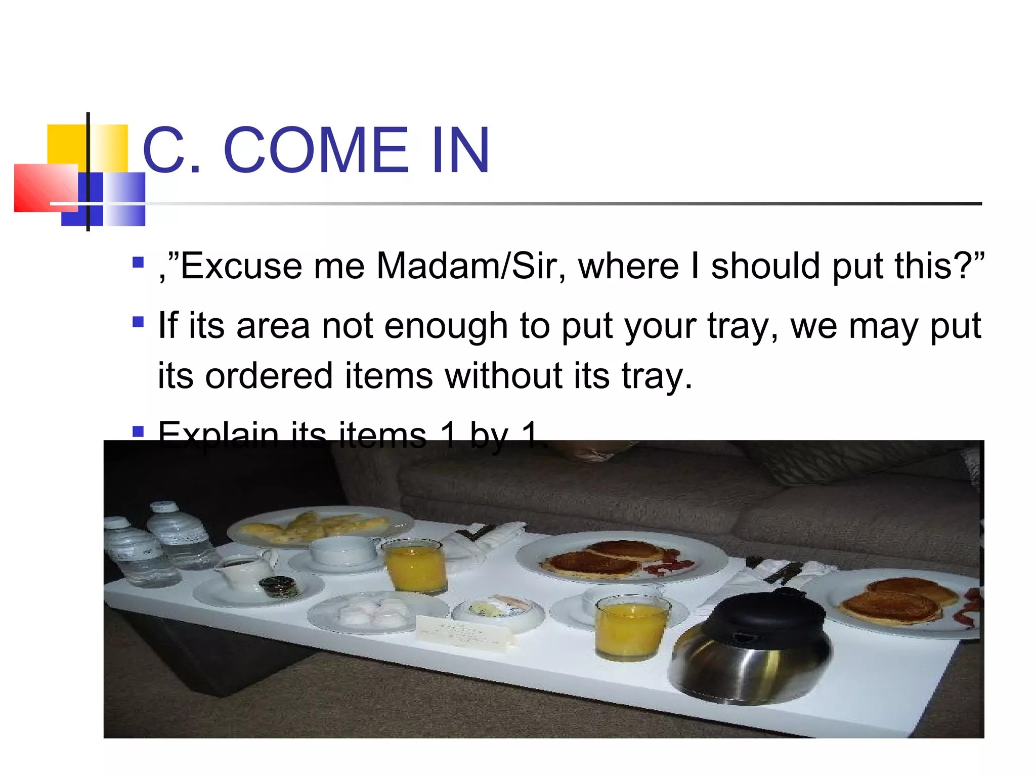 Sequence of Service Room Service | PPT