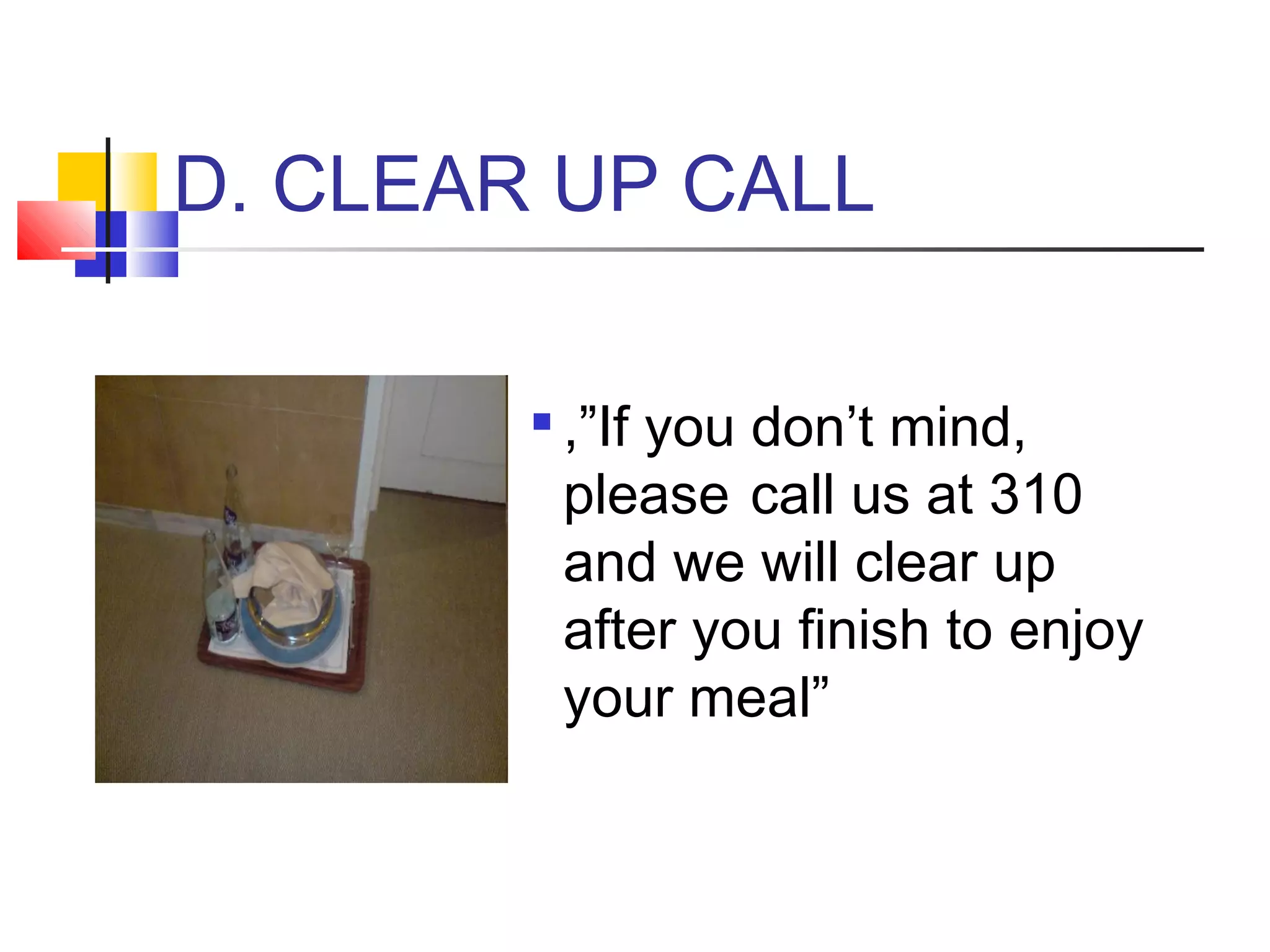 Sequence of Service Room Service | PPT