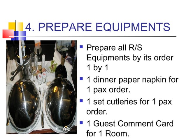 Sequence of Service Room Service | PPT