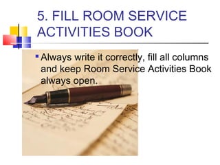 Sequence of Service Room Service | PPT