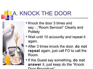 Sequence of Service Room Service | PPT