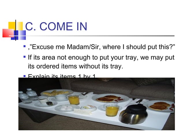 Sequence of Service Room Service | PPT