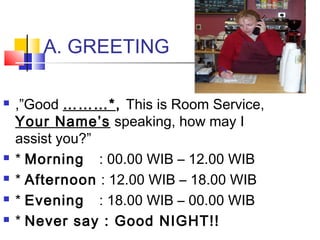 Sequence of Service Room Service | PPT