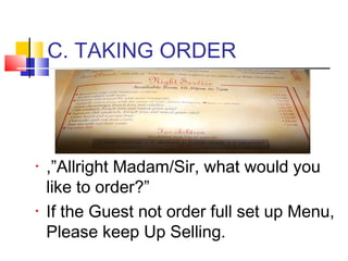 Sequence of Service Room Service | PPT