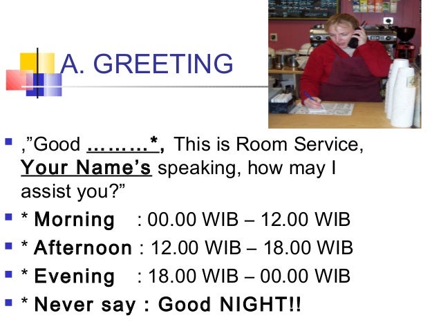 Sequence of Service Room Service