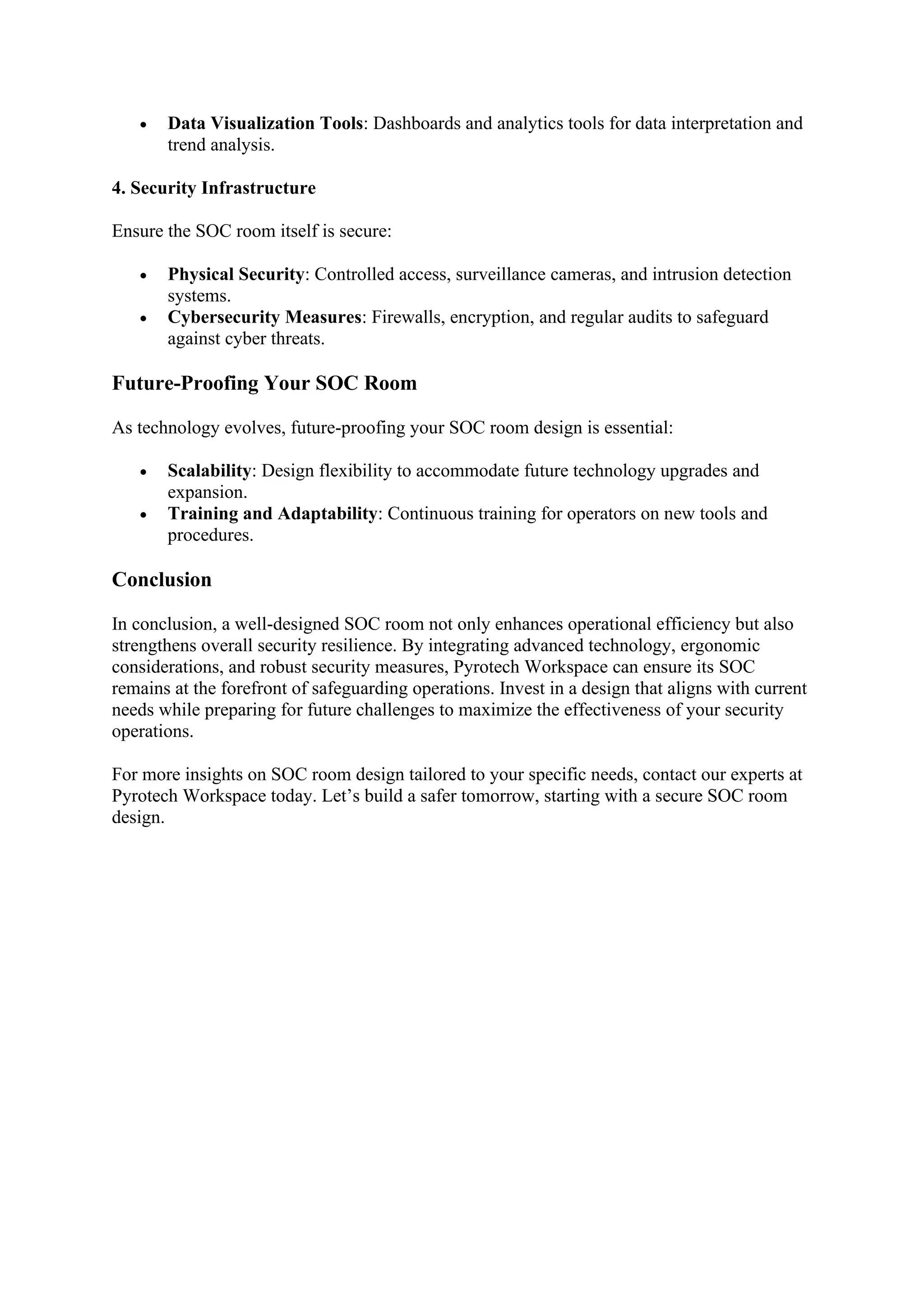 Room SOC Design pyrotechworkspacesoluction | PDF