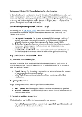 Room SOC Design pyrotechworkspacesoluction | PDF