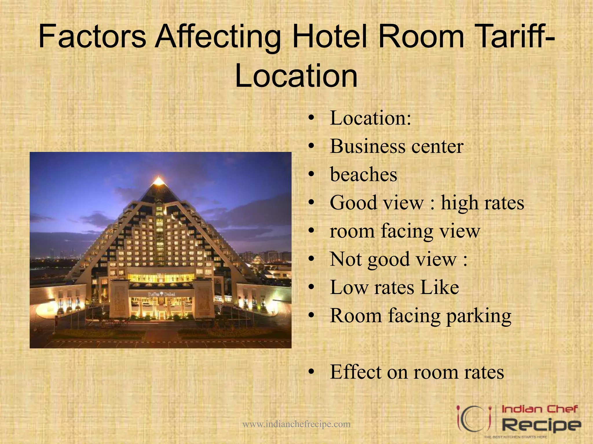 ROOM TARIFF IN HOTEL | PPTX