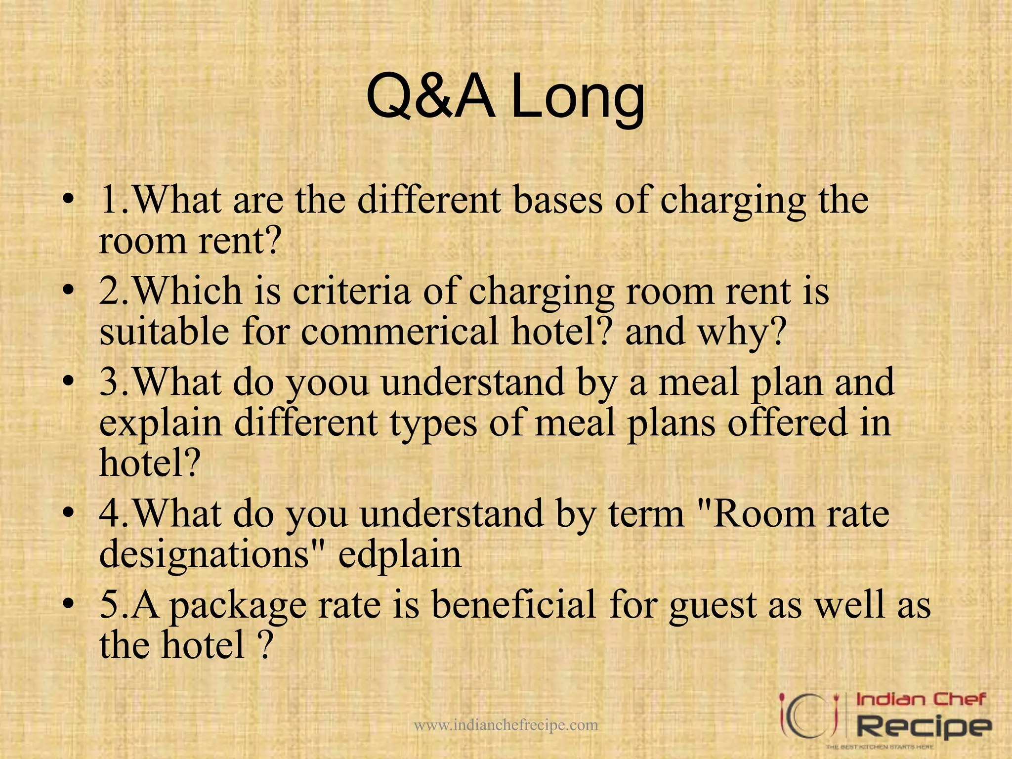 ROOM TARIFF IN HOTEL | PPTX