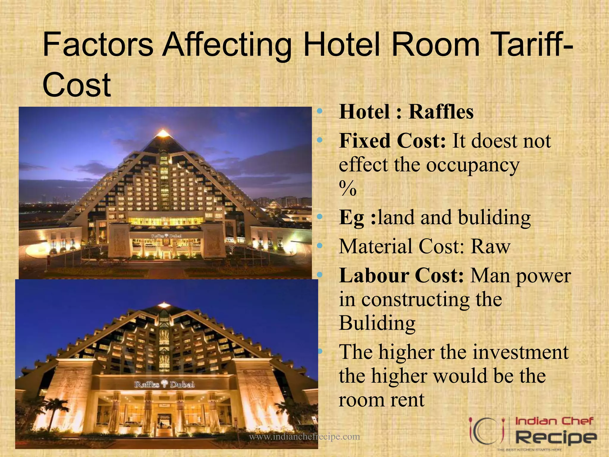 ROOM TARIFF IN HOTEL | PPTX