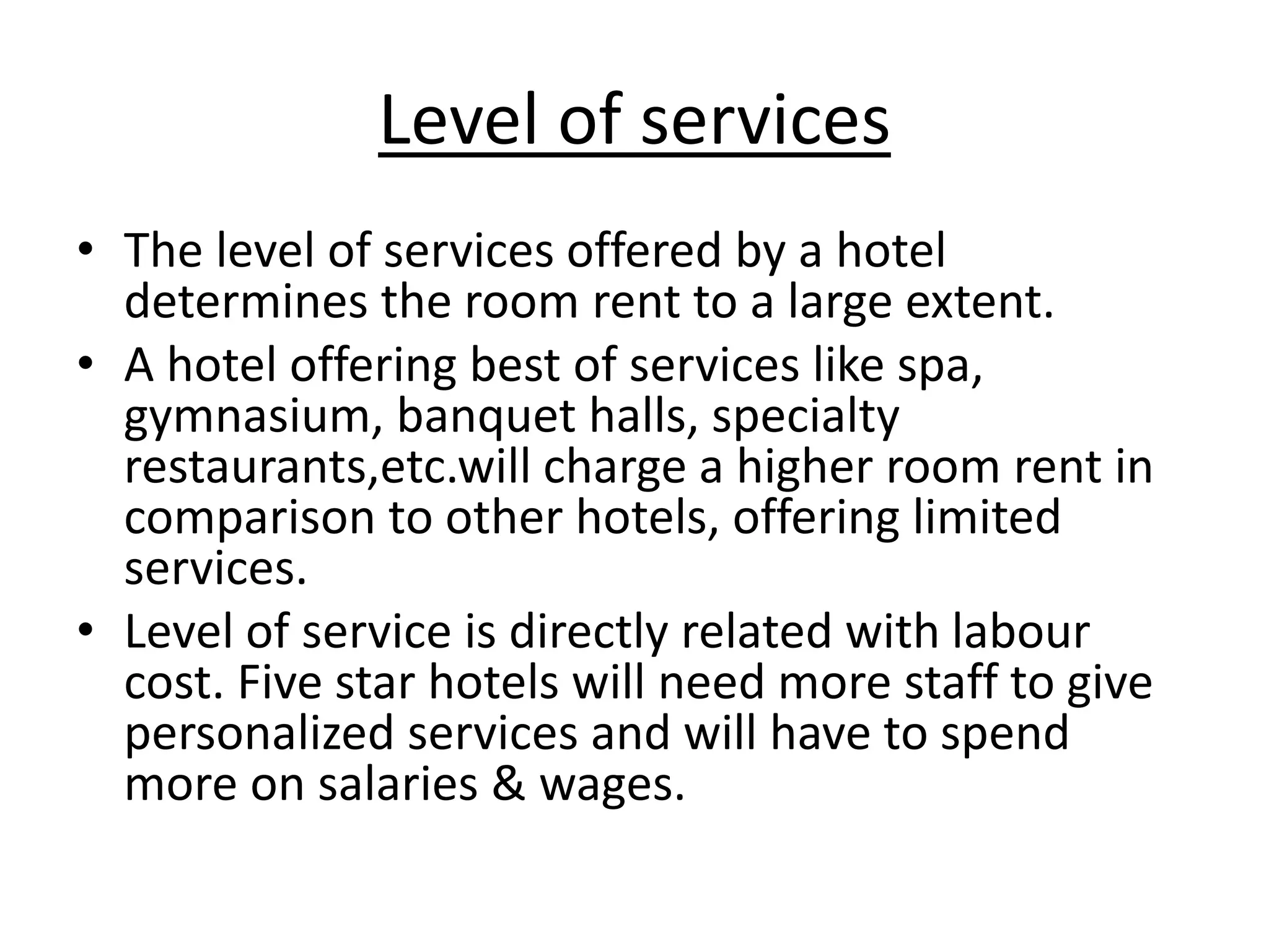 Room tariff in Hotels | PPTX