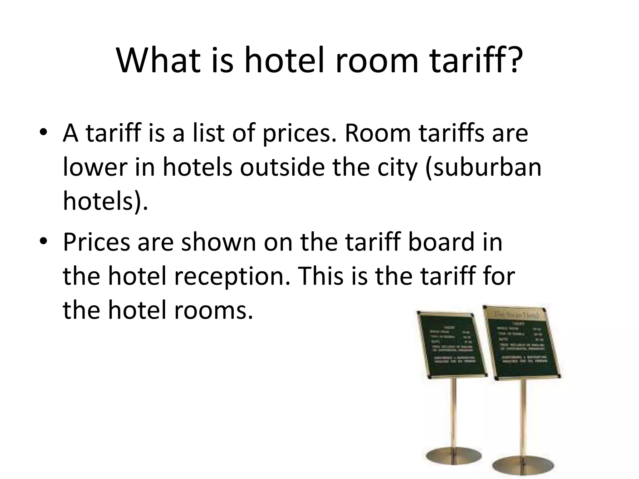 Room tariff in Hotels | PPTX