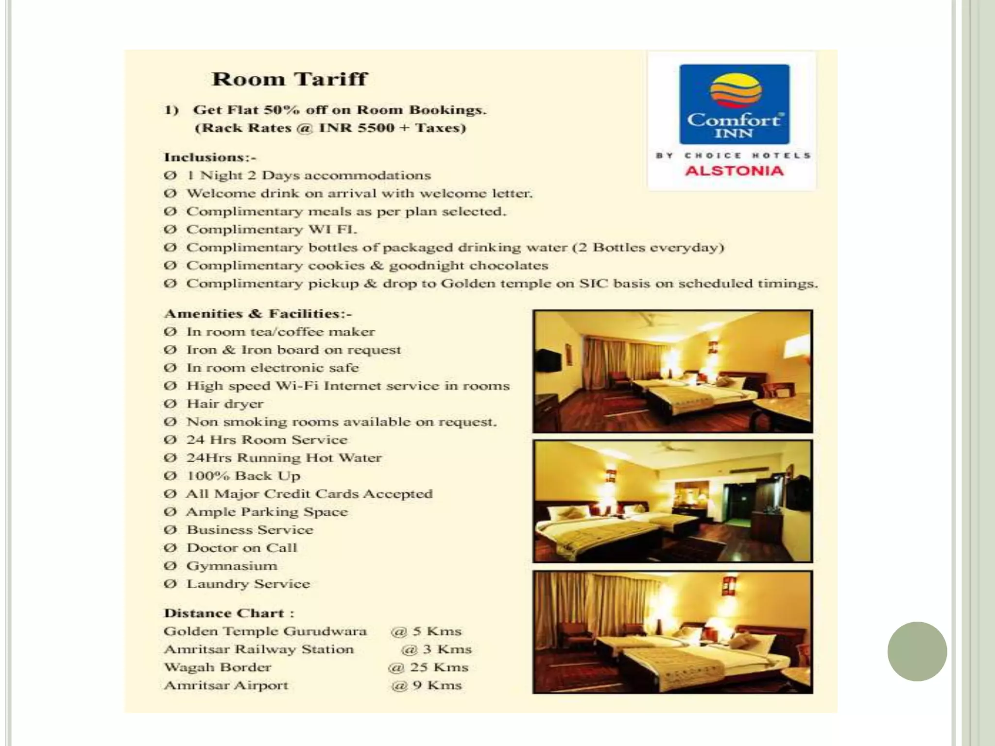 Room tariff structure | PPTX