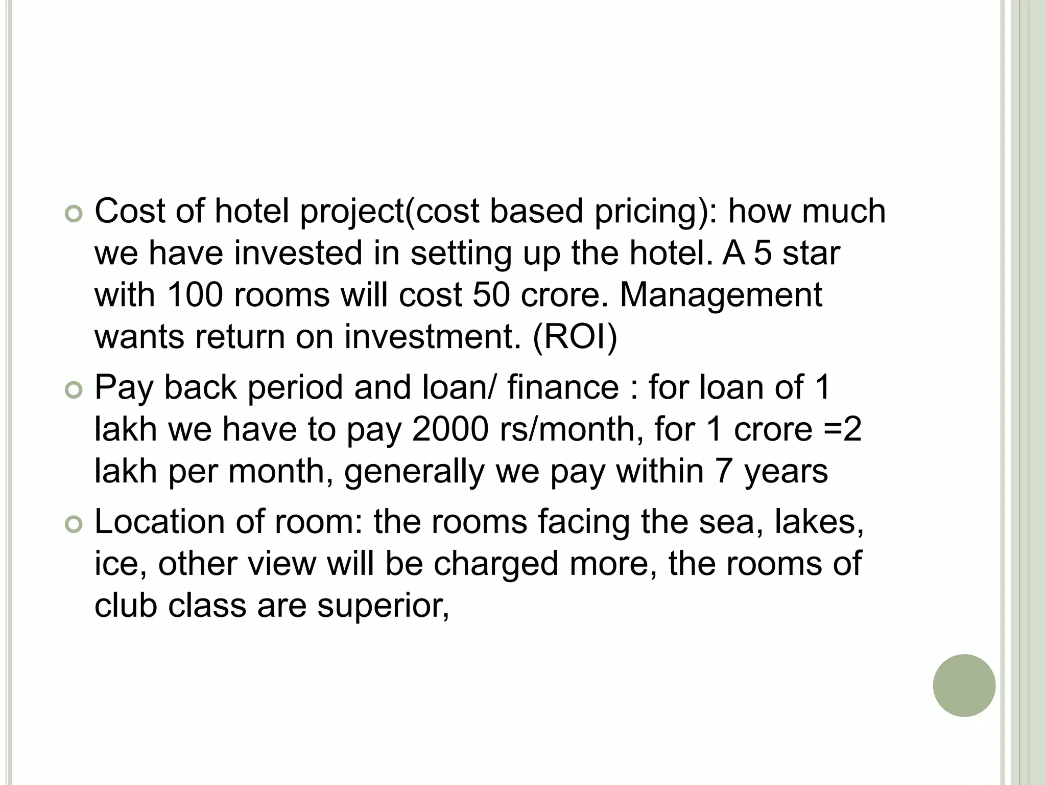 Room tariff structure | PPTX