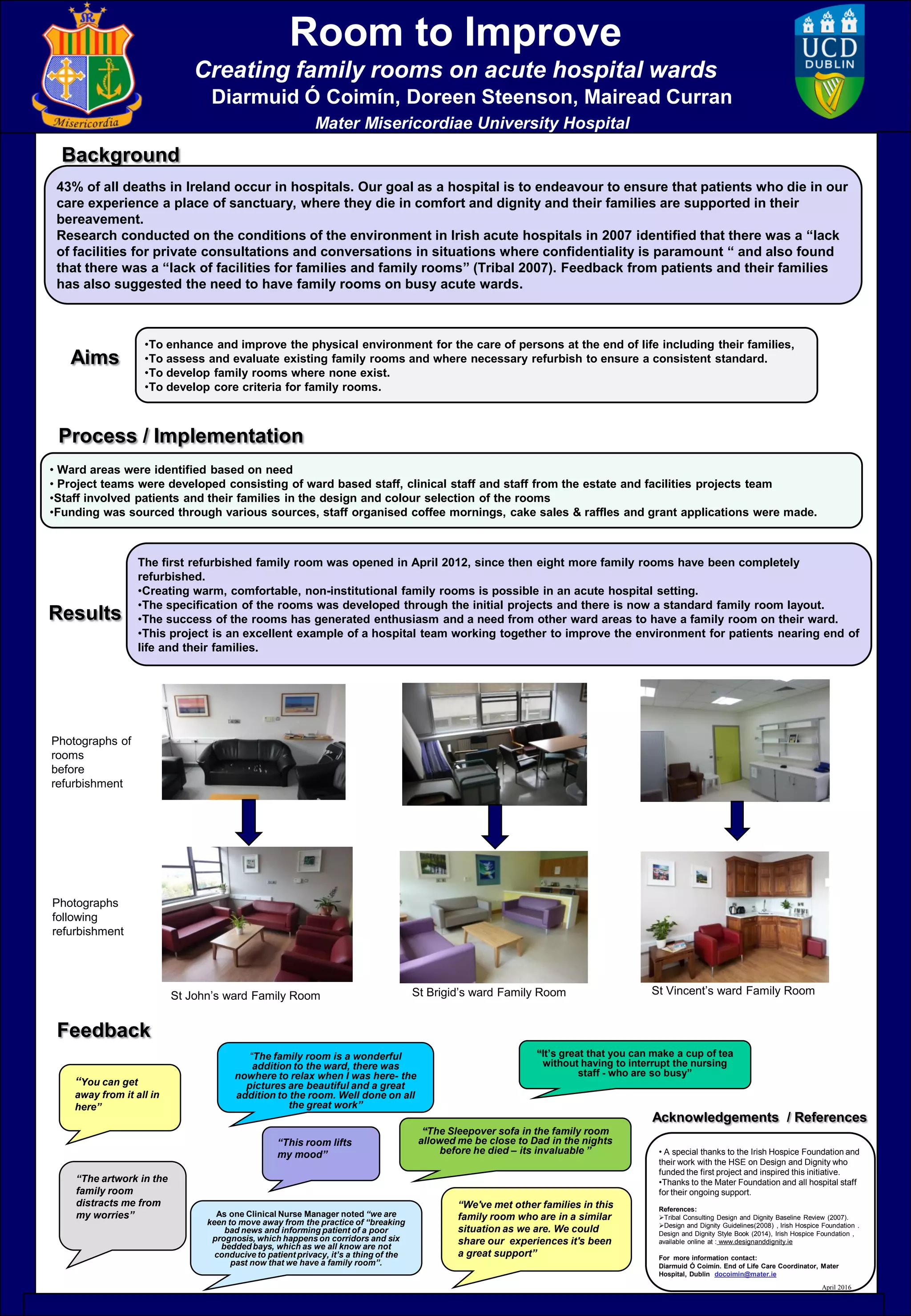 'Room to Improve: Creating Family Rooms on Acute Hospital Wards in the ...