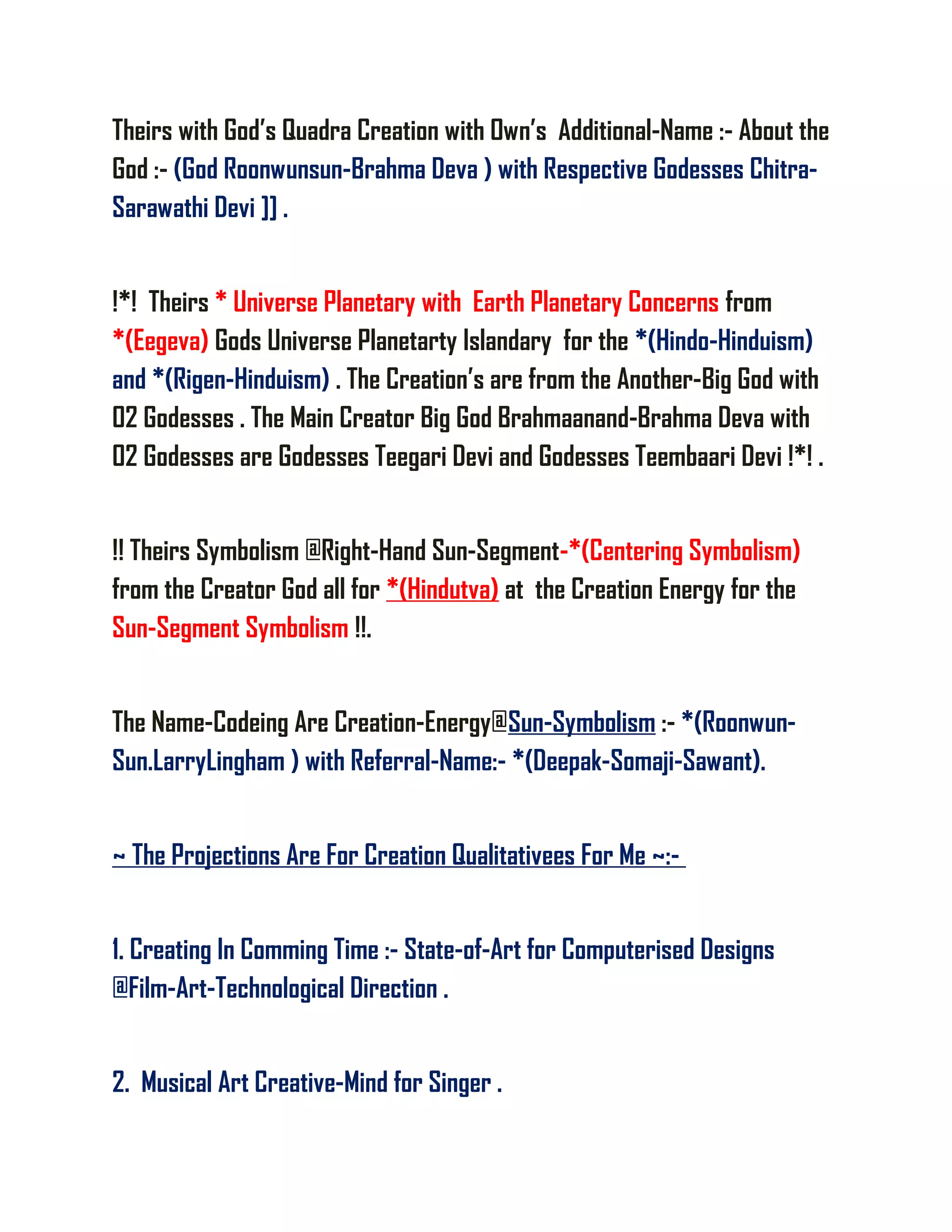 Roonwunsun brahma deva creation .. | RTF