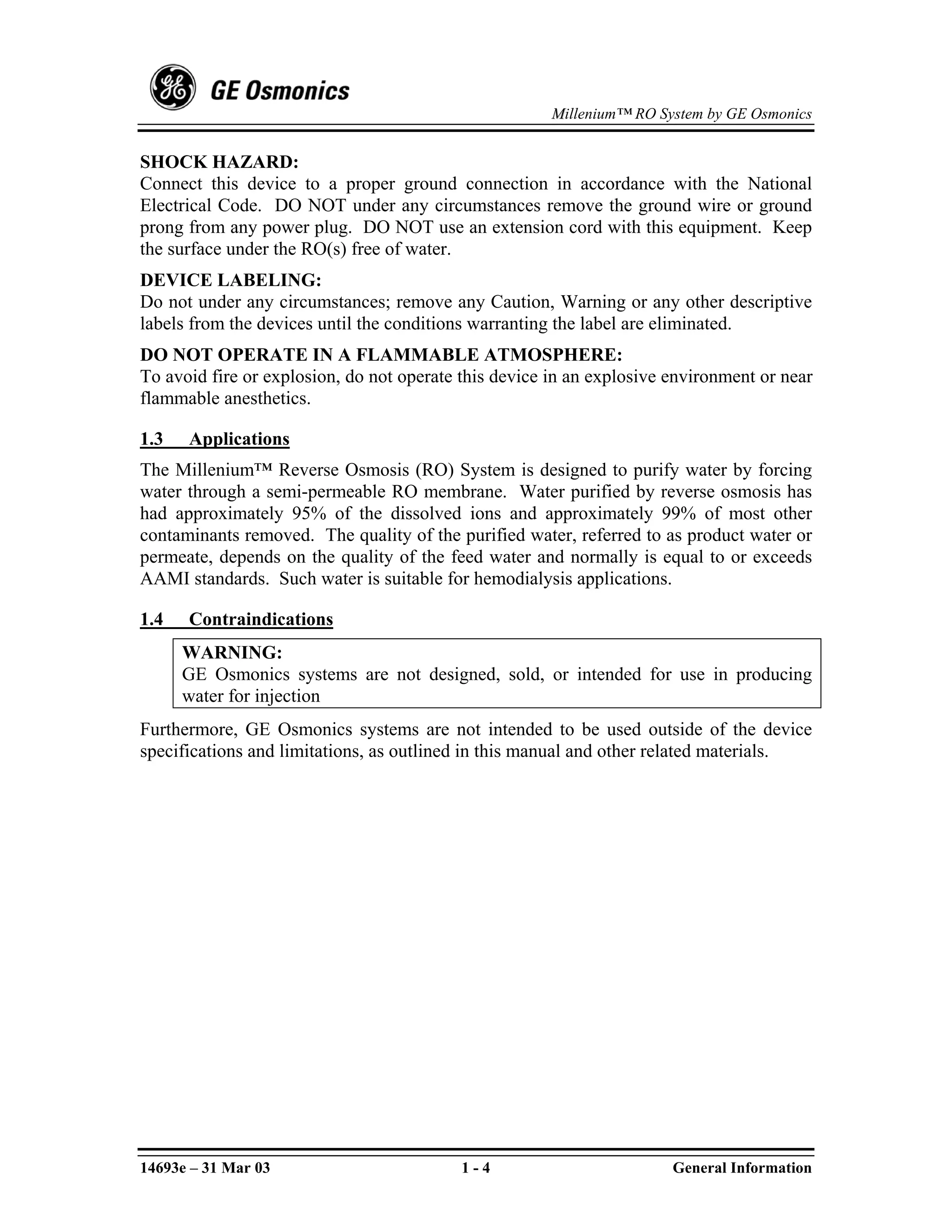 Ro Operation And Maintenance Manual | PDF