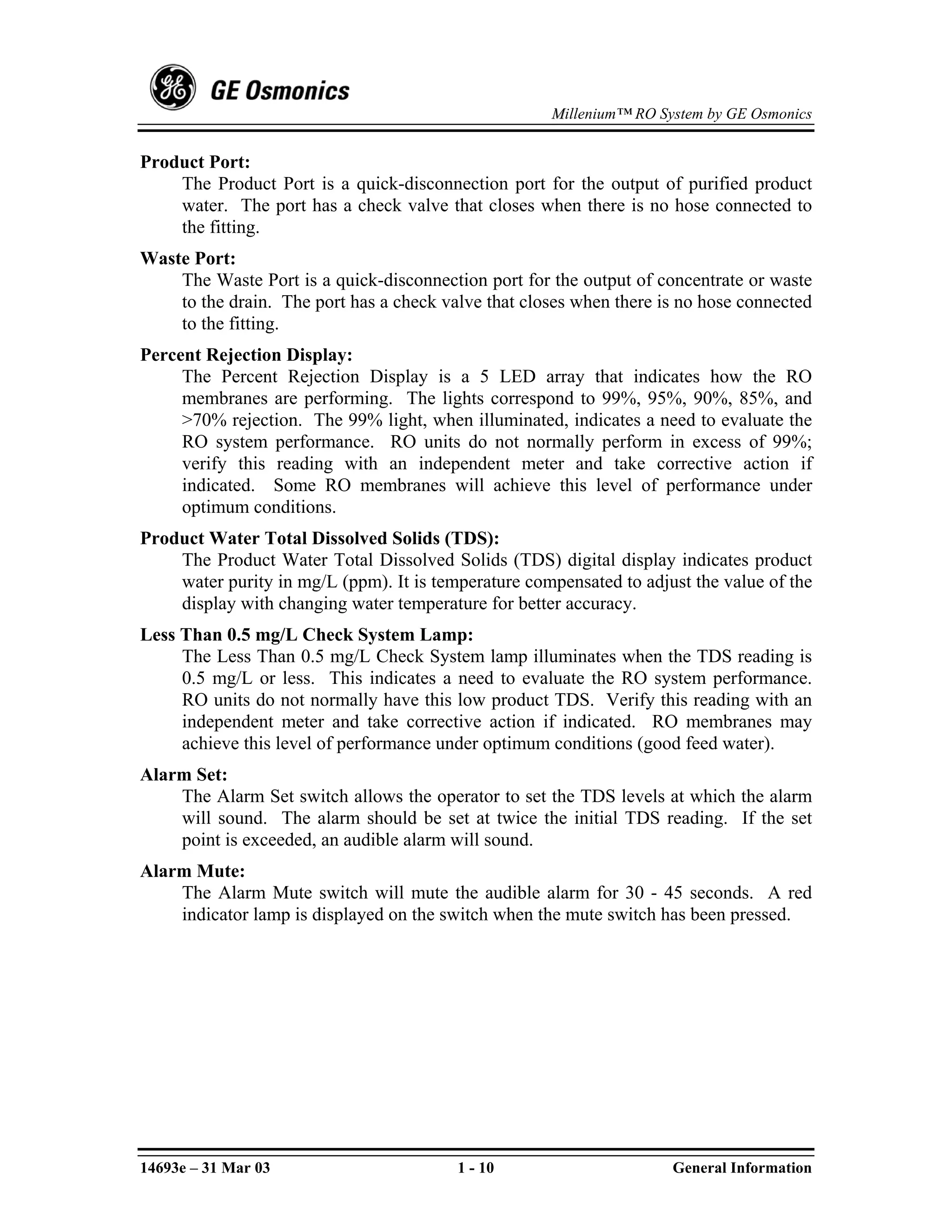 Ro Operation And Maintenance Manual | PDF